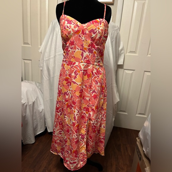 Jessica Simpson | Dresses | Jessica Simpson Pink And Orange Floral Maxi ...